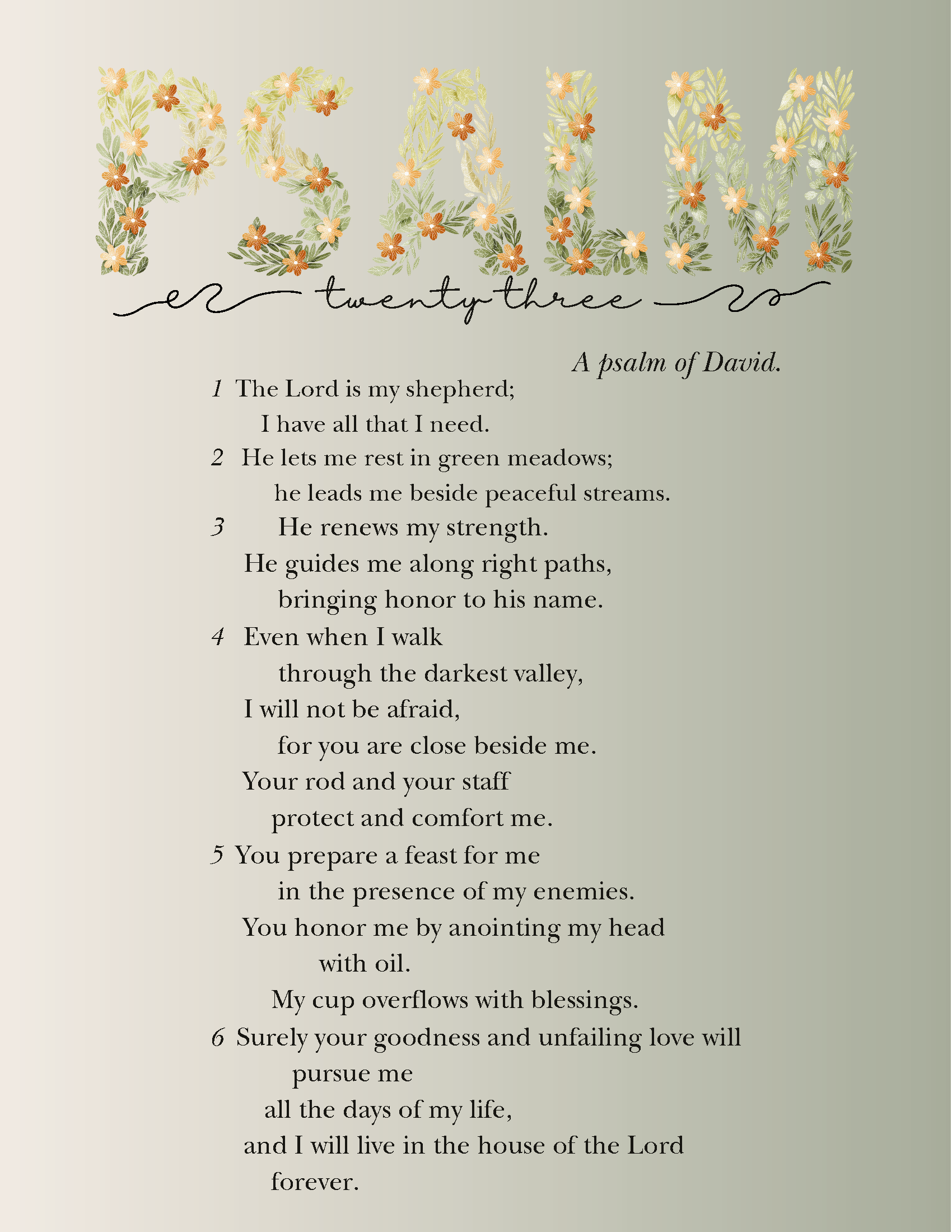 A5 PSALM 23 DASHBOARD – Journal By Design